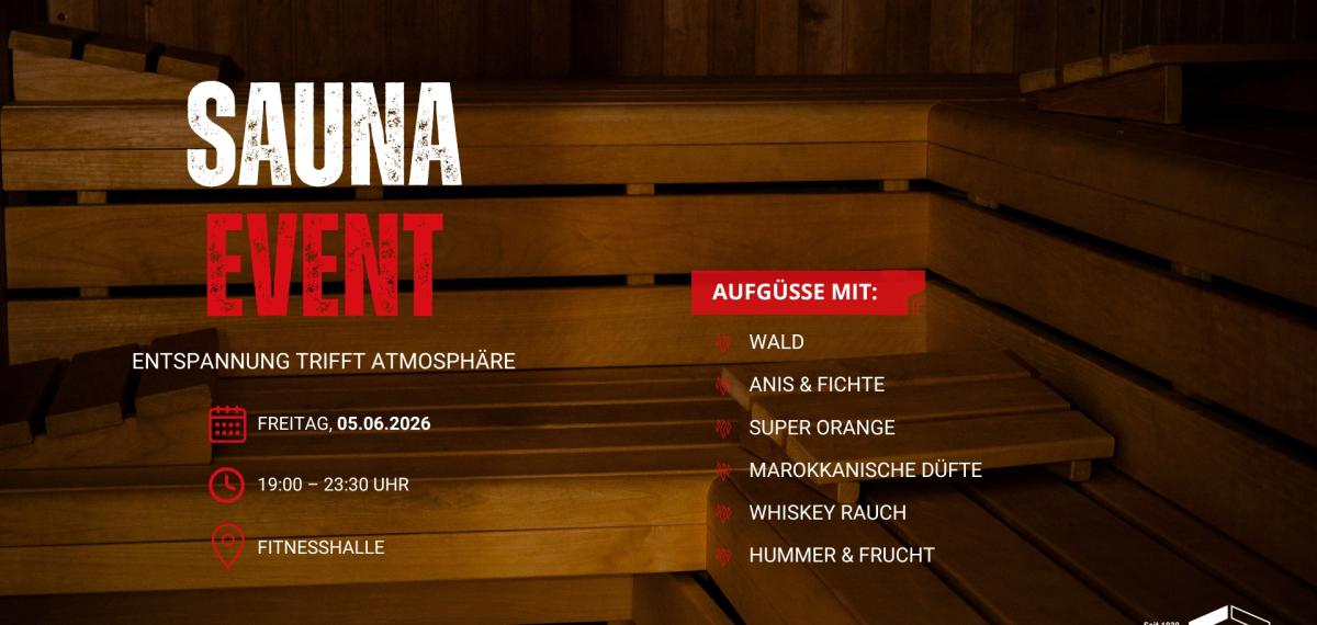 Diesen Freitag: Sauna Event in der Fitnesshalle - Todtglüsinger Sportverein